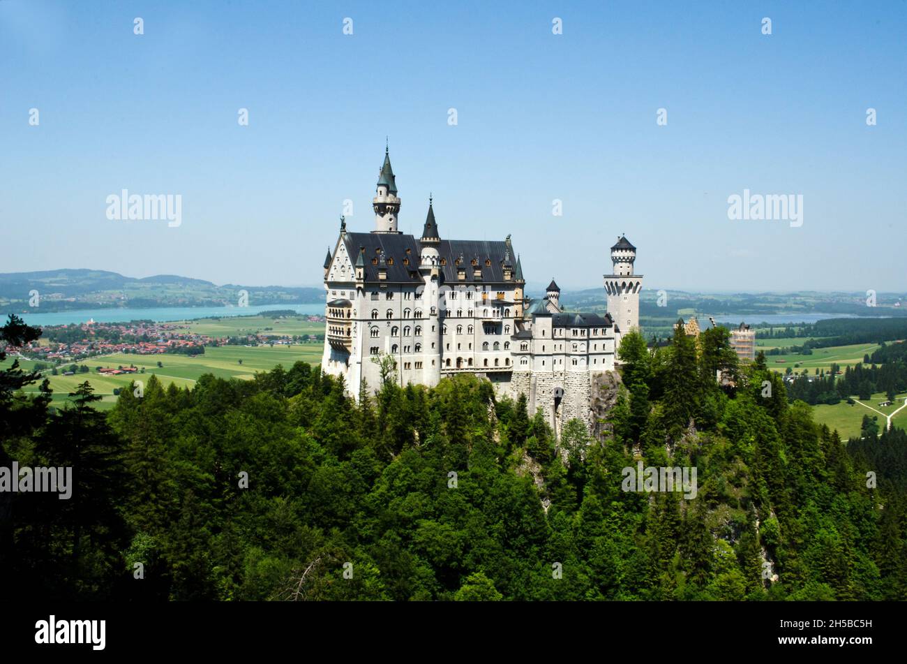Fussen, Germany - June 29, 2019: Famous Neuschwanstein Castle shrouded ...
