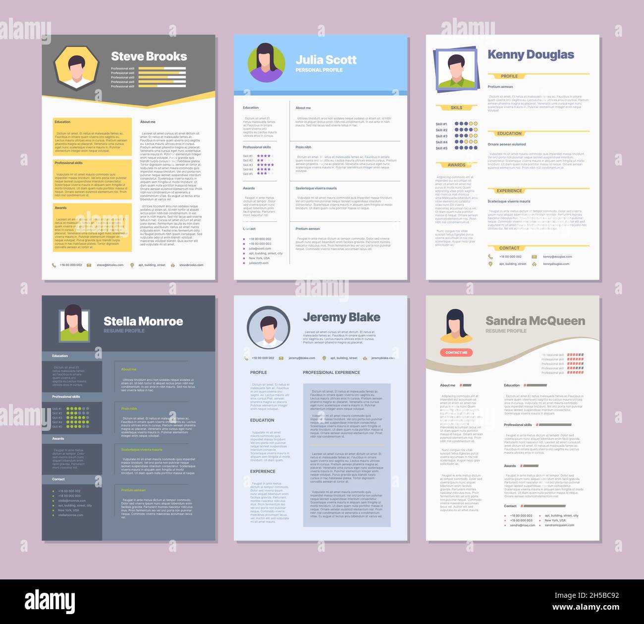 Resume template. Modern clean design layout for corporate managers ...