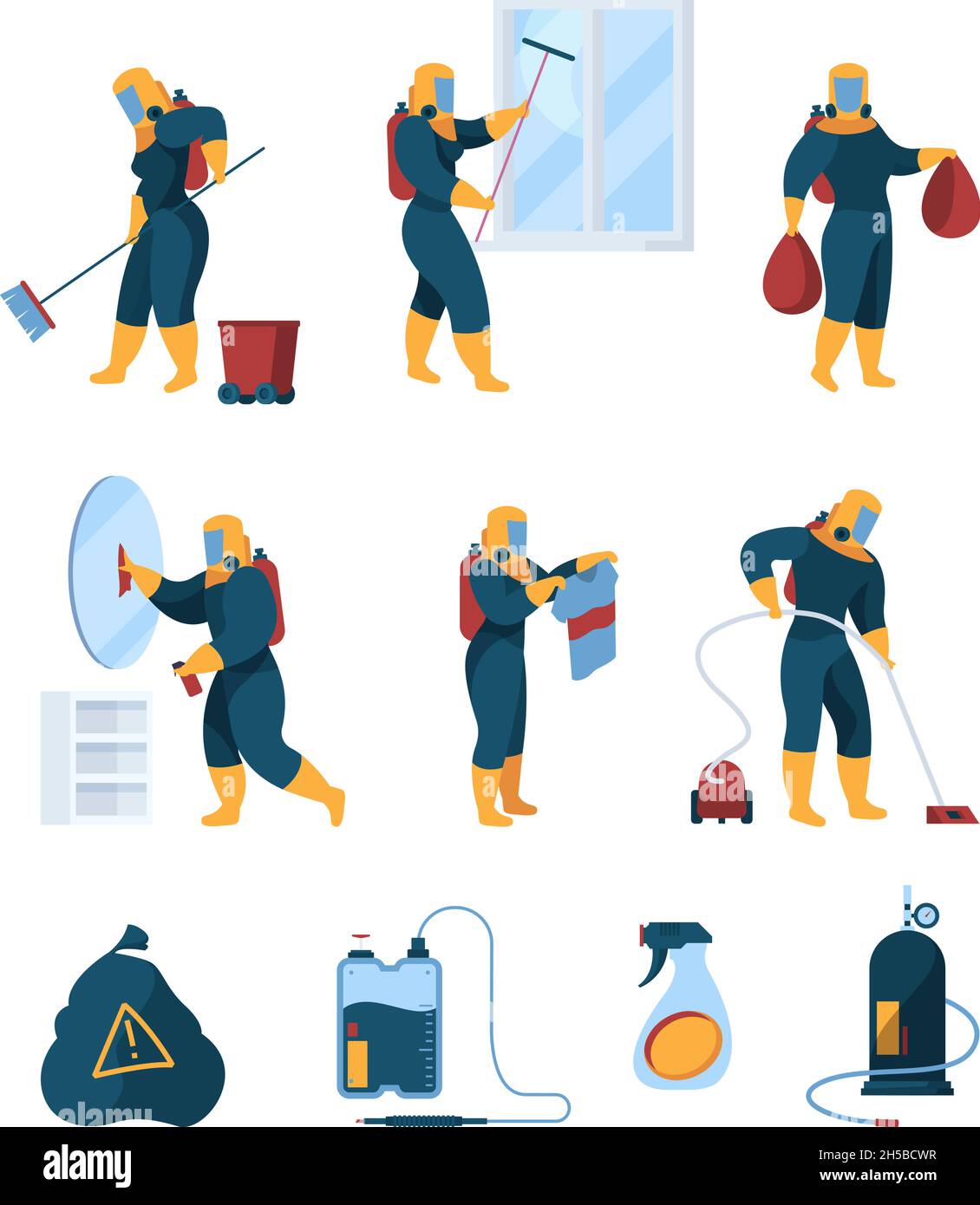 People industrial cleaning Stock Vector Images - Alamy