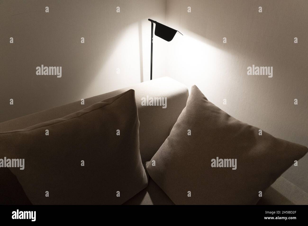 sofa couch corner with light detail Stock Photo - Alamy