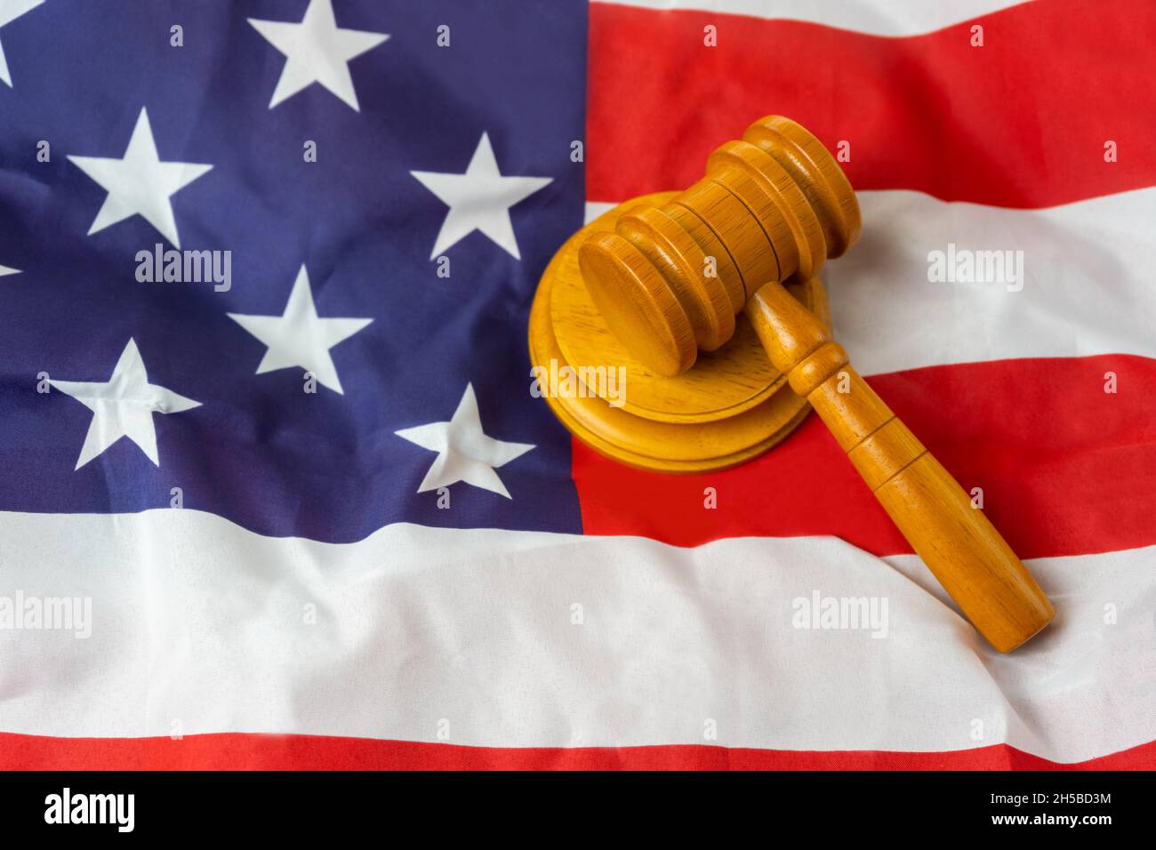 Justice ,legal and law concept.Judge wooden gavel on usa flag ...