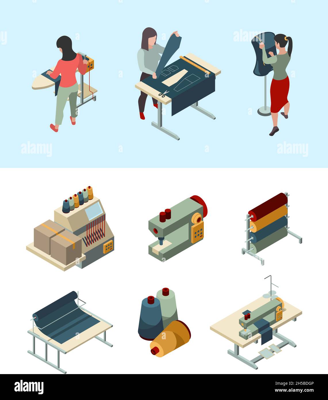 Clothing Workers Garment Stock Vector Images Alamy