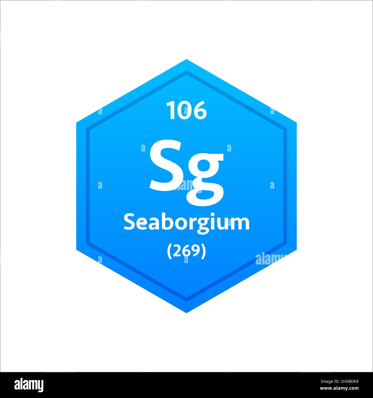 Seaborgium symbol. Chemical element of the periodic table. Vector stock ...