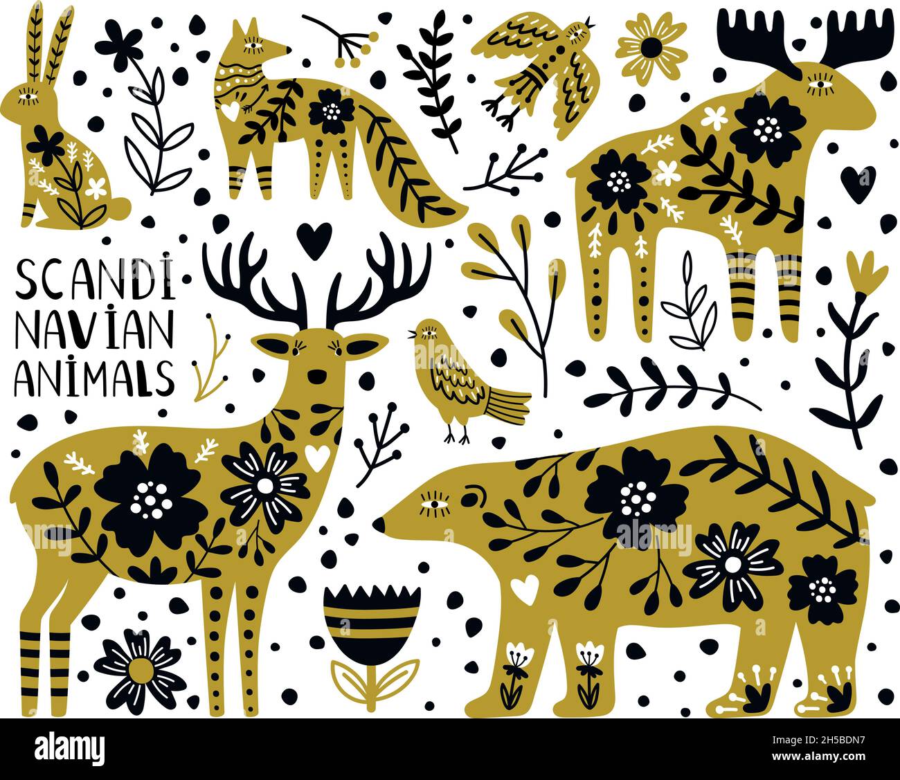 Nordic woodland Stock Vector Images - Alamy