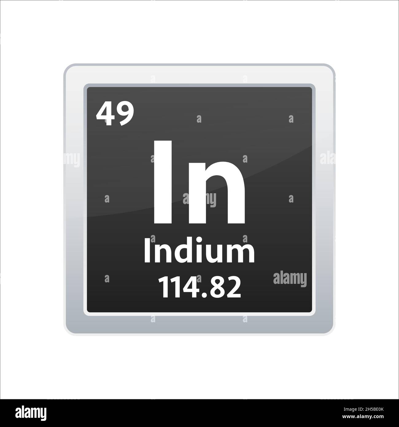 Indium symbol. Chemical element of the periodic table. Vector stock ...