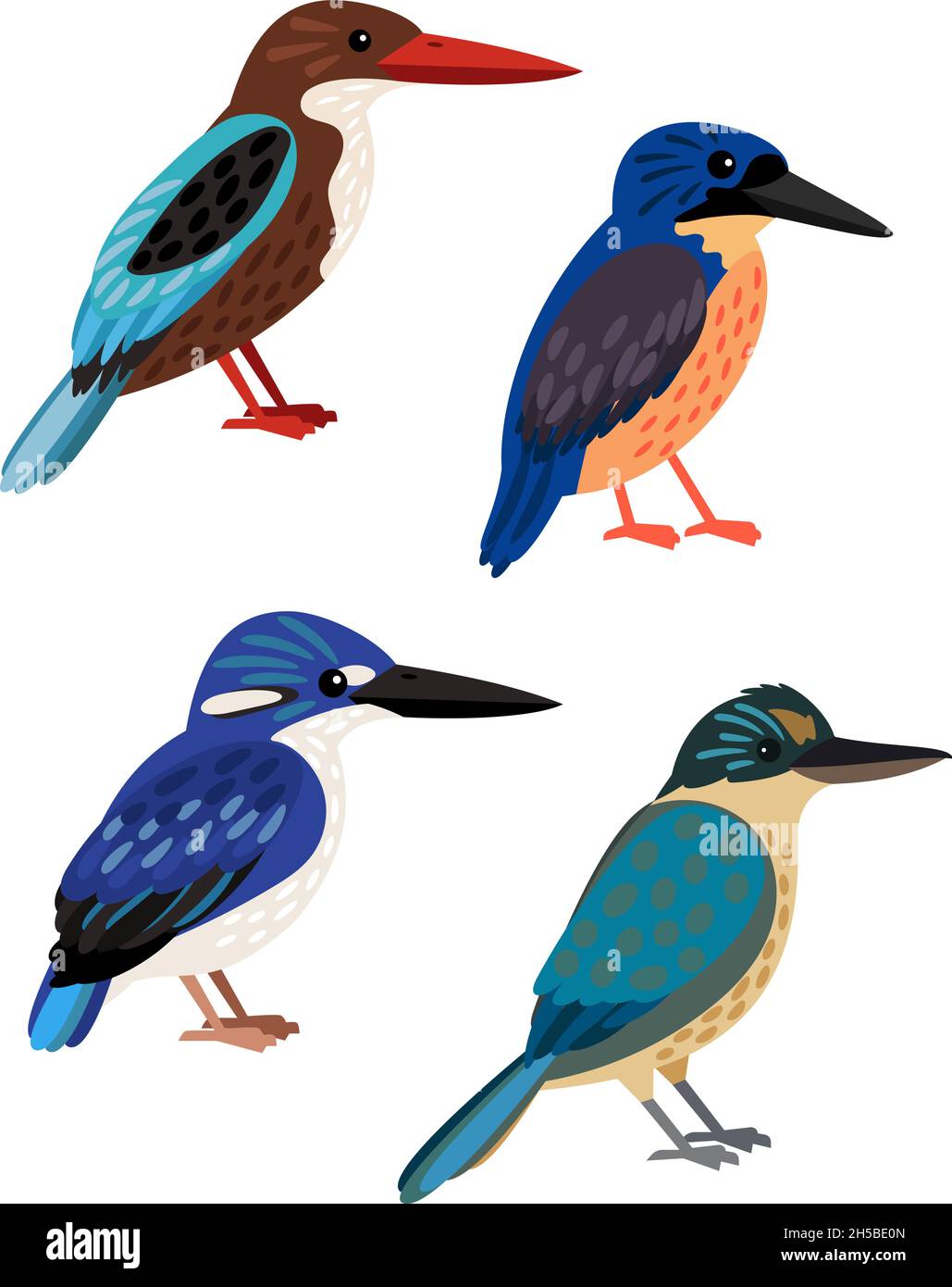 Small colored birds. Cartoon bright flying characters of ornithology ...