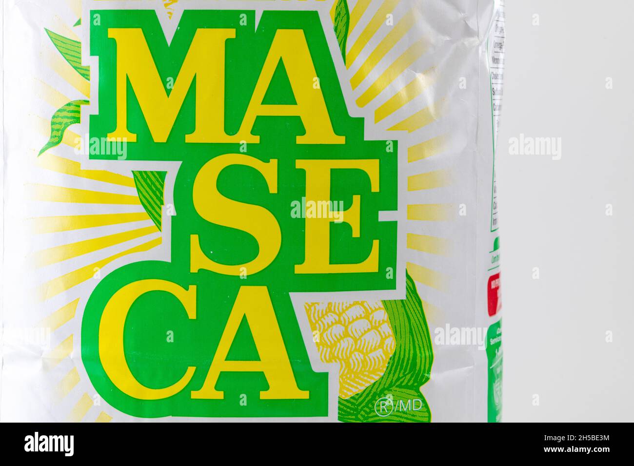 Label in a bag of Maseca by Gruma which is a Mexican businessNov. 7 ...