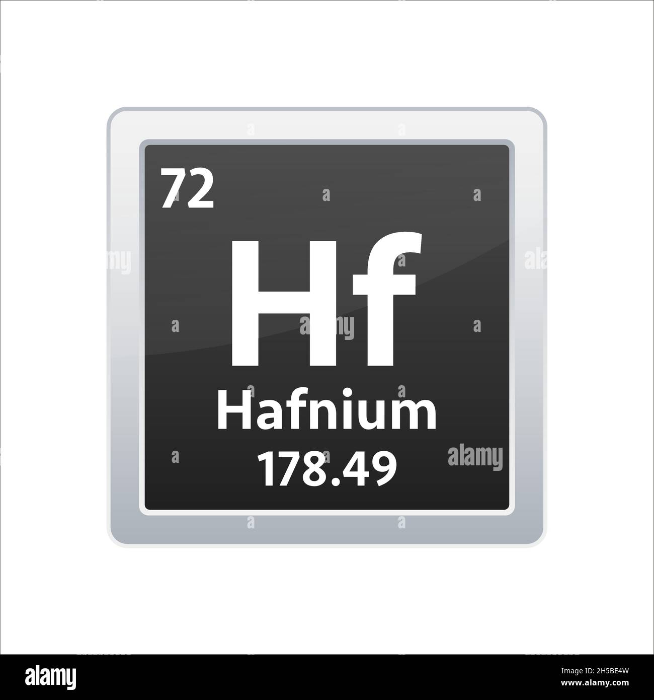 Hafnium symbol. Chemical element of the periodic table. Vector stock ...