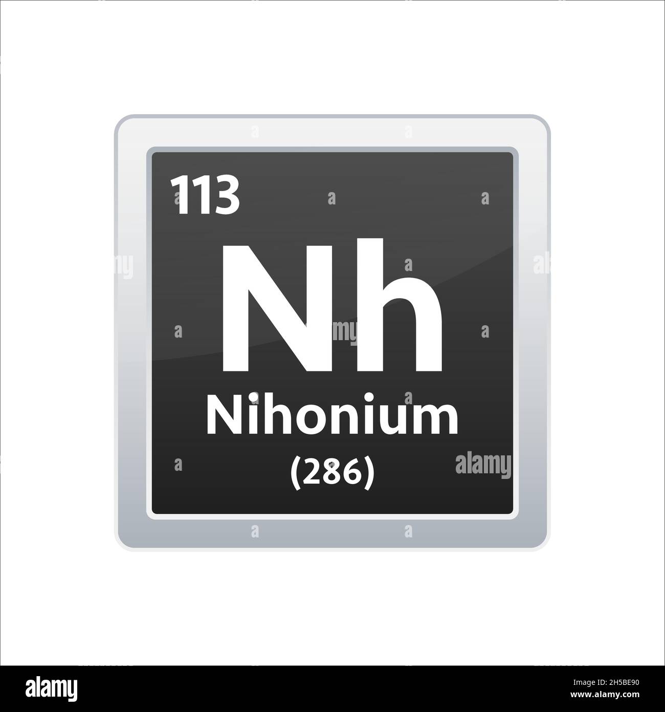 Nihonium symbol. Chemical element of the periodic table. Vector stock ...
