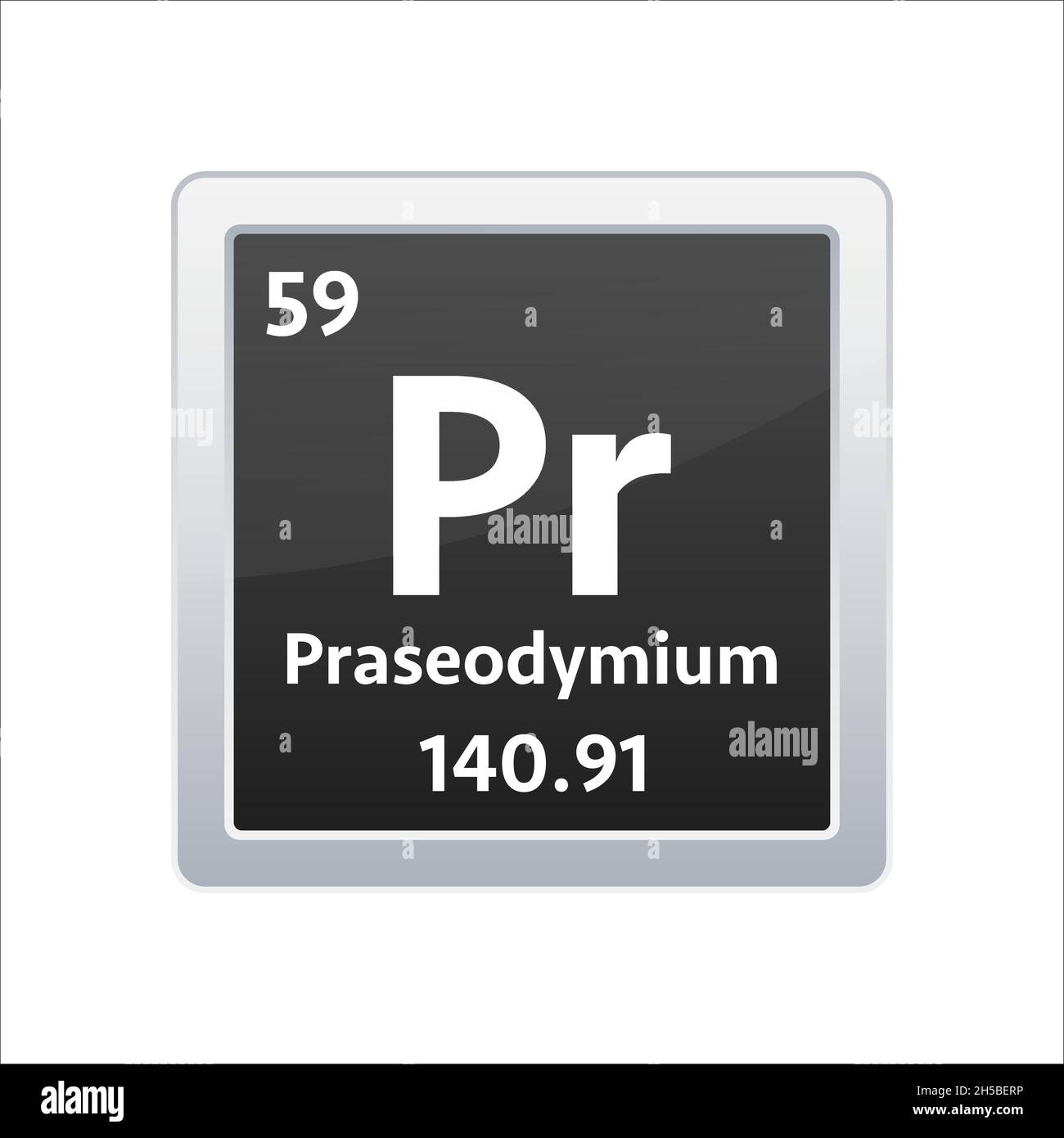 Praseodymium symbol. Chemical element of the periodic table. Vector stock illustration Stock ...