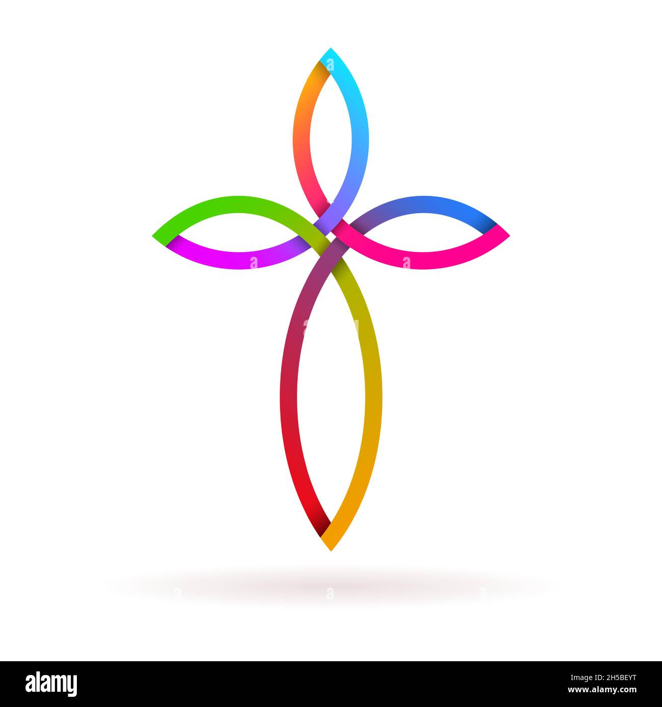 Christian Cross Icon Abstract Colored Religious Cross Church Symbols