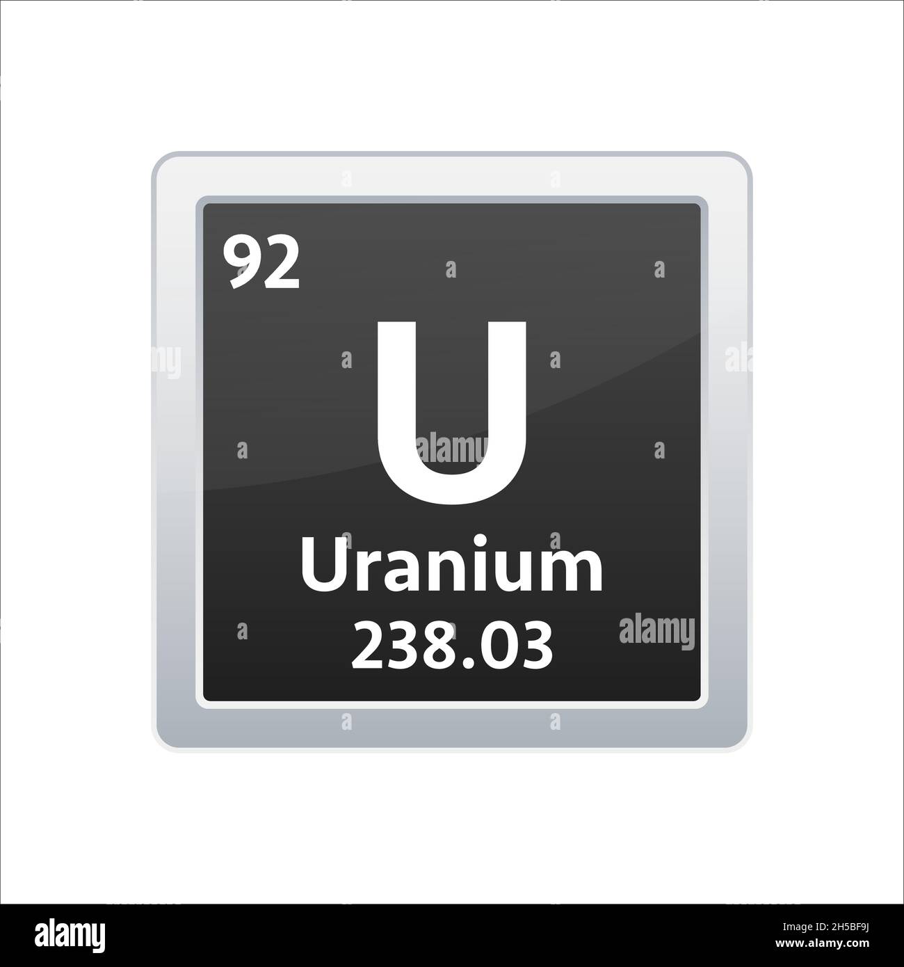 Uranium symbol. Chemical element of the periodic table. Vector stock ...