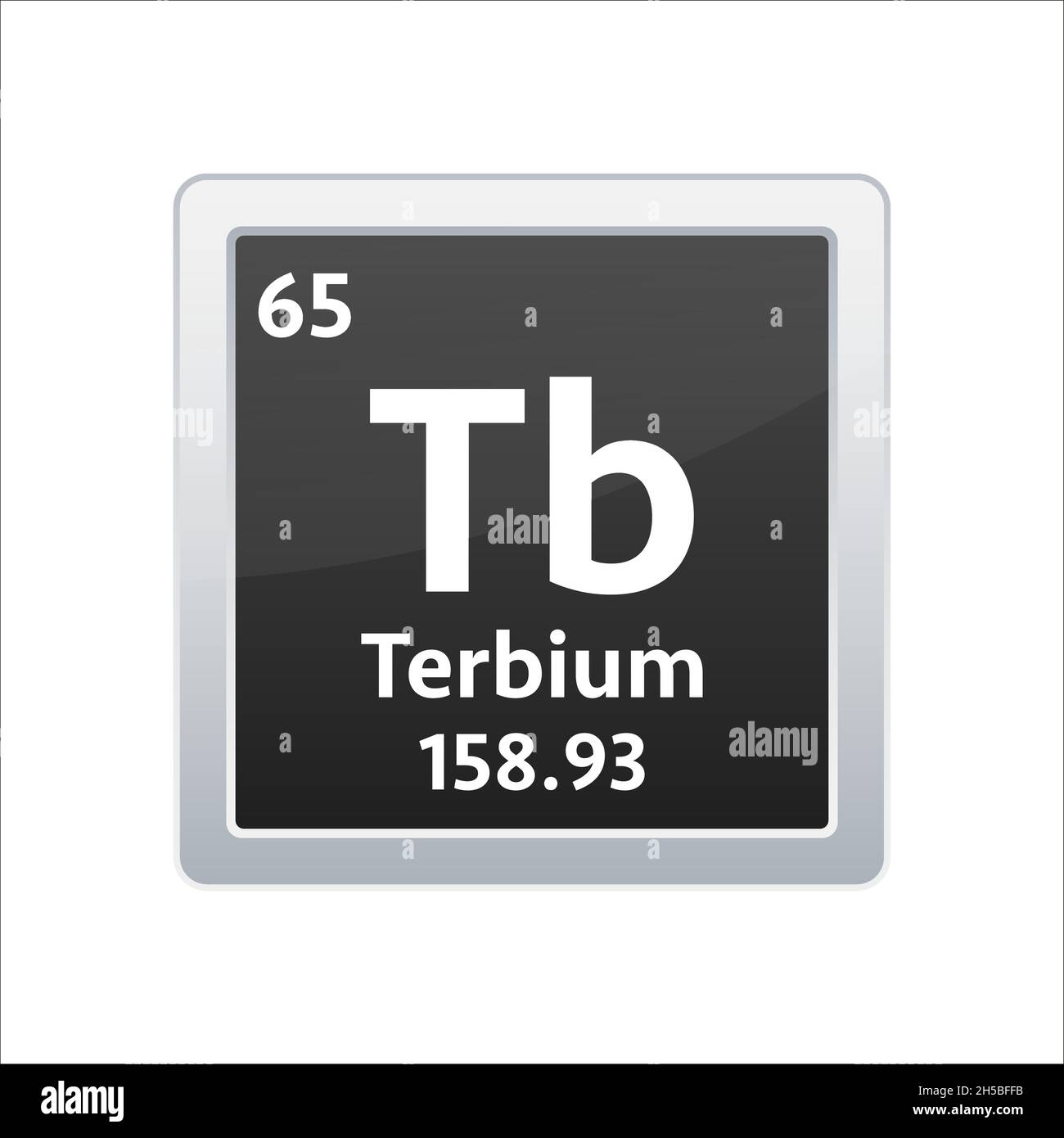 Terbium symbol. Chemical element of the periodic table. Vector stock ...