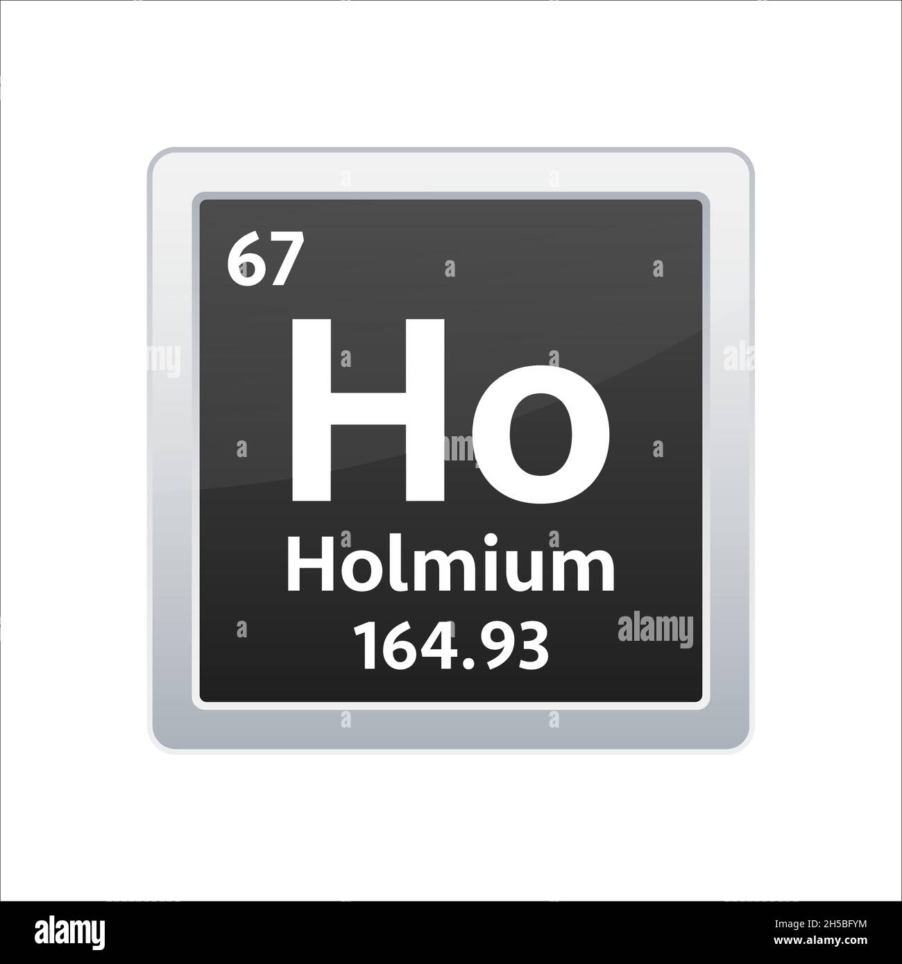Holmium symbol. Chemical element of the periodic table. Vector stock ...