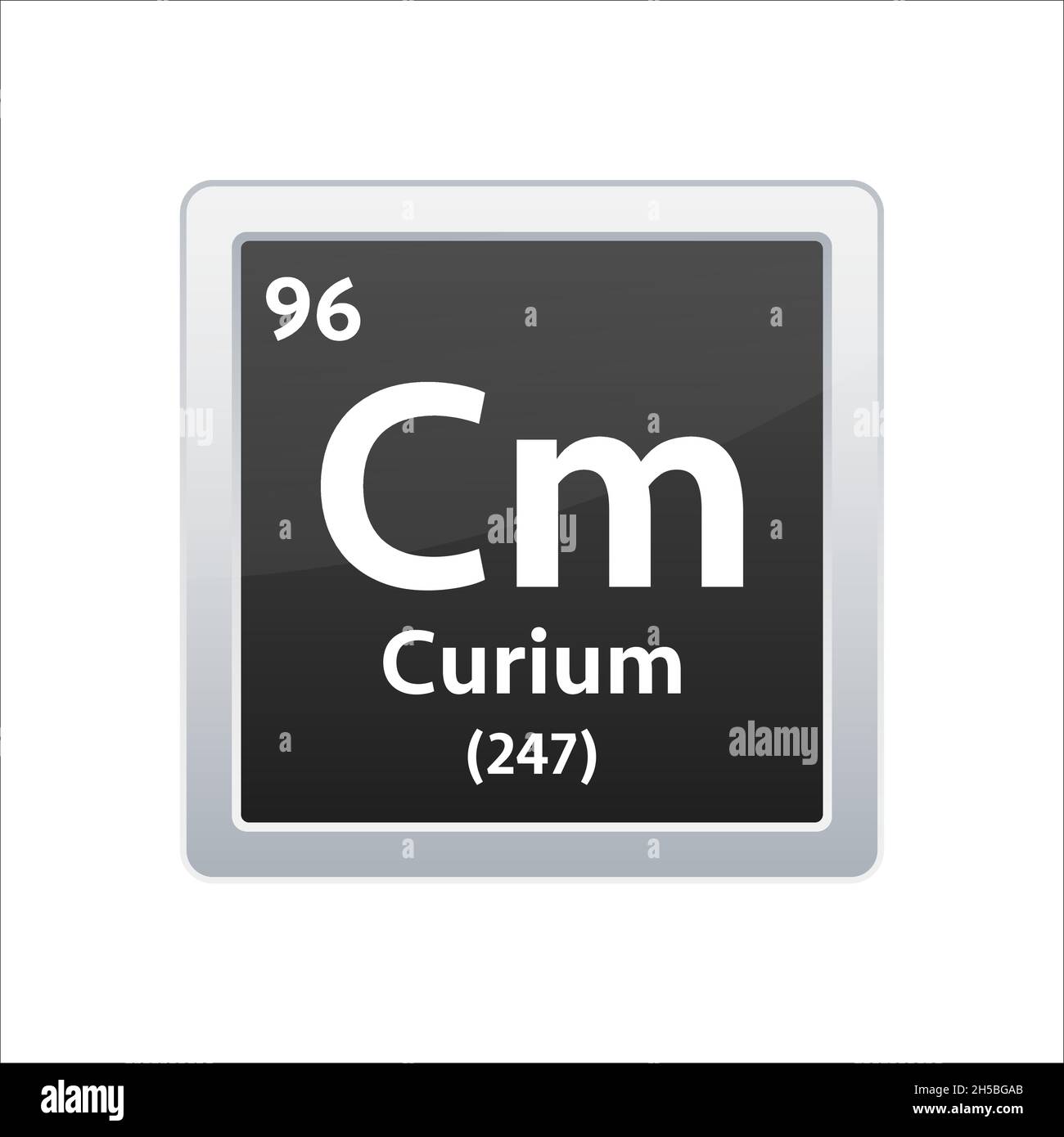 Curium symbol. Chemical element of the periodic table. Vector stock ...