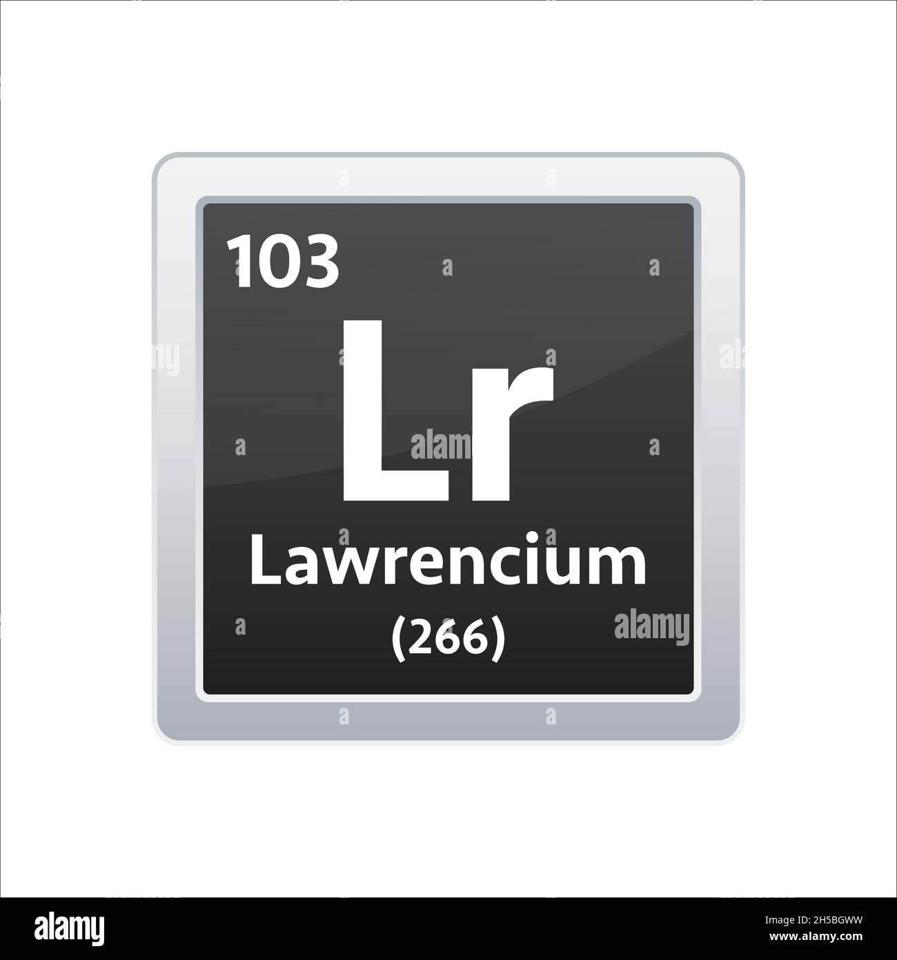 Lawrencium symbol. Chemical element of the periodic table. Vector stock ...