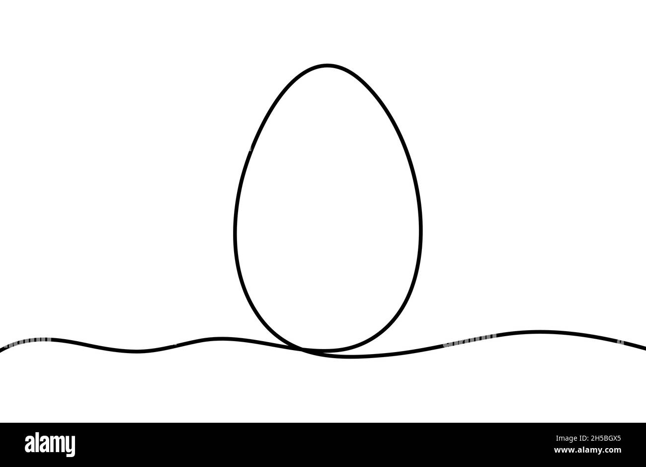 One continuous line drawing of egg. Easter egg one line background ...