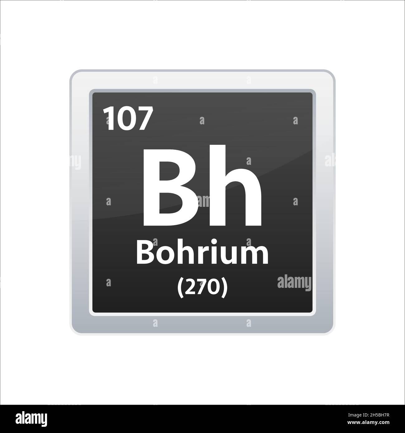 Bohrium symbol. Chemical element of the periodic table. Vector stock ...