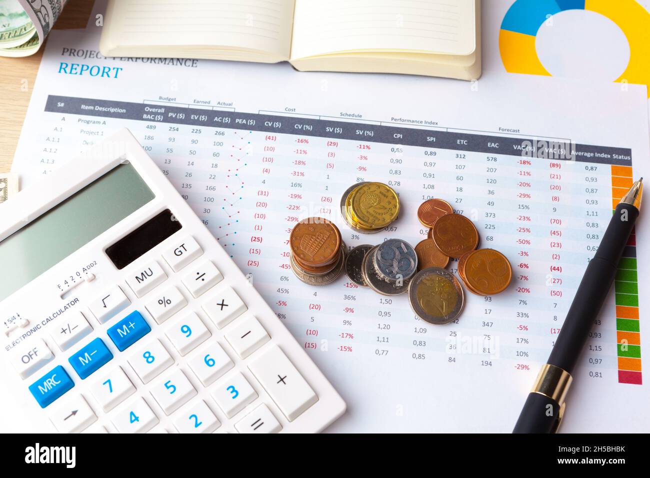 Financial accounting stock market graphs analysis close up Stock Photo ...