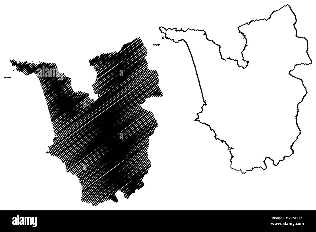 South Goa district (Goa State, Republic of India) map vector ...