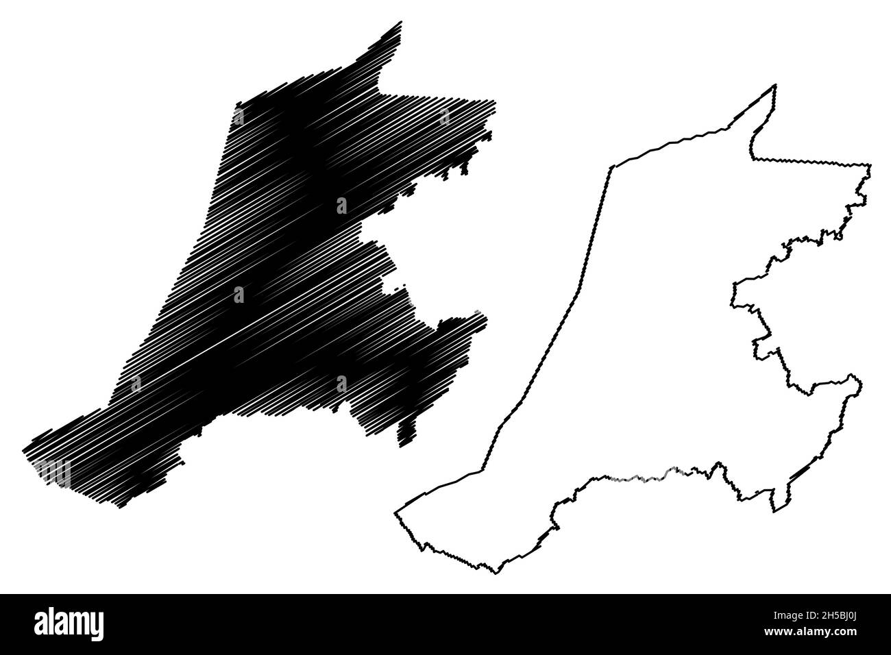 Sri Ganganagar district (Rajasthan State, Republic of India) map vector ...