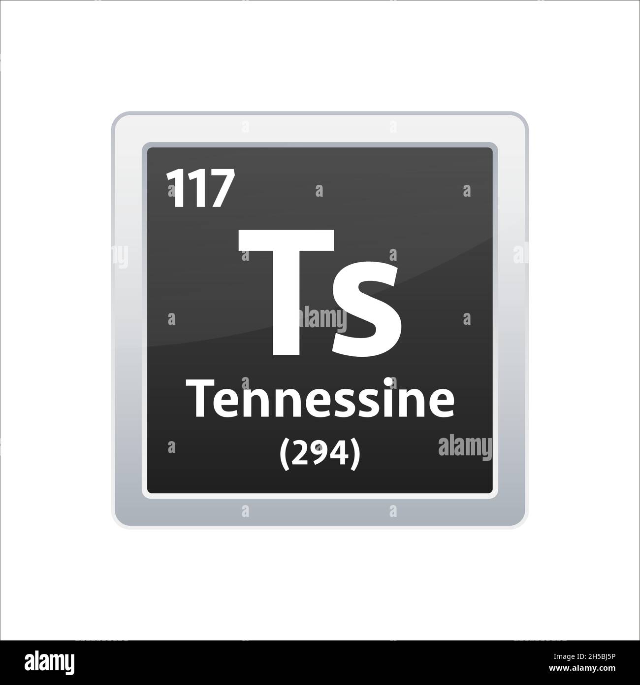 Tennessine symbol. Chemical element of the periodic table. Vector stock ...