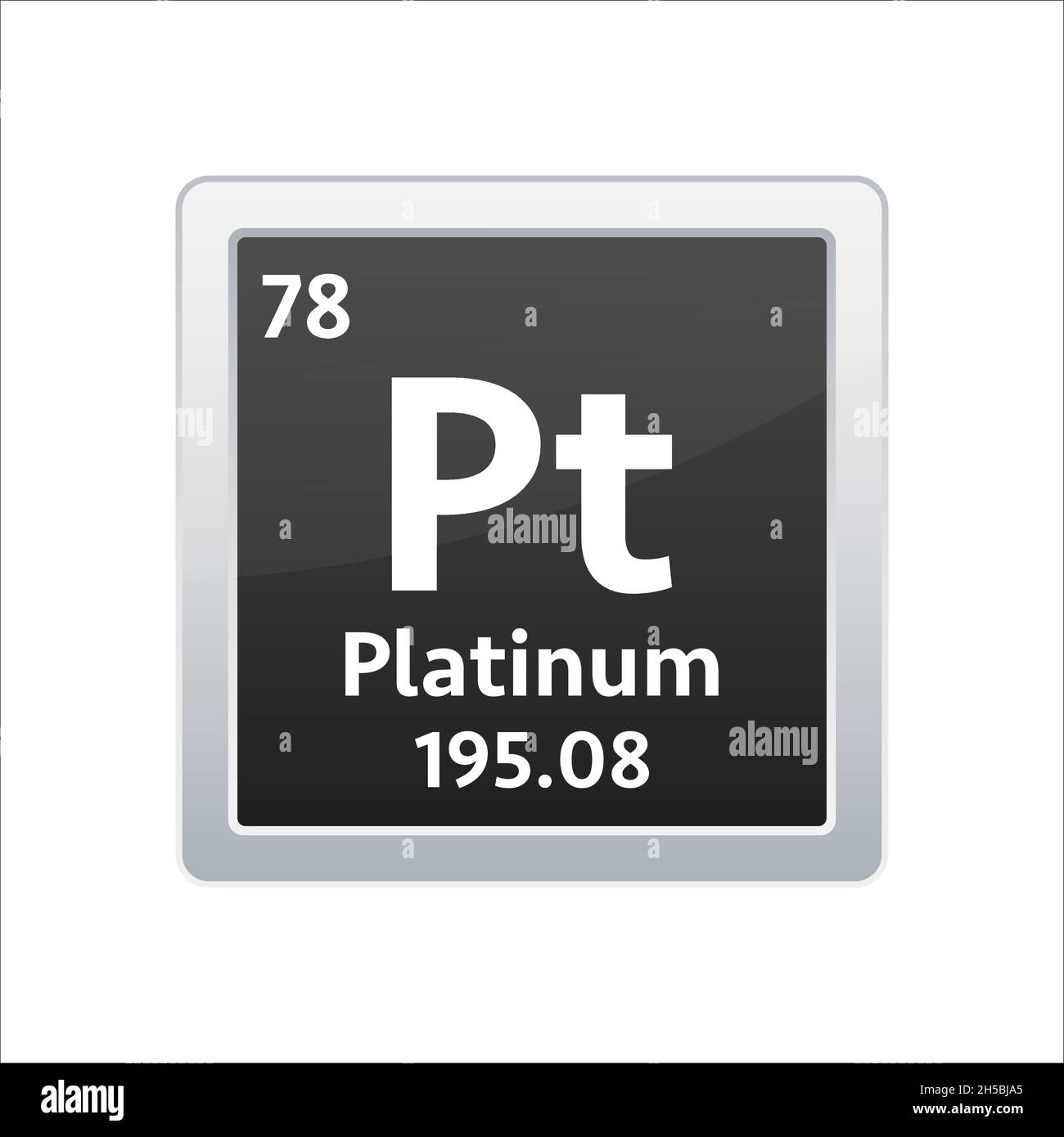 Platinum symbol. Chemical element of the periodic table. Vector stock ...