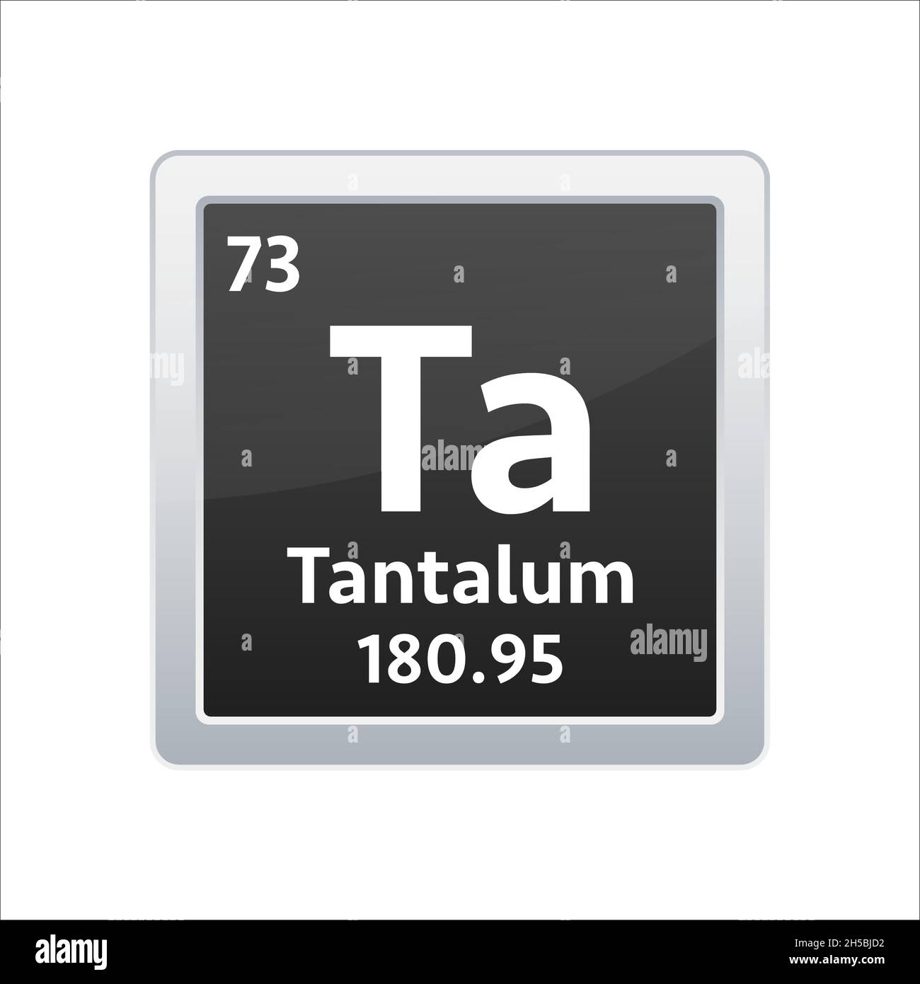 Tantalum symbol. Chemical element of the periodic table. Vector stock ...