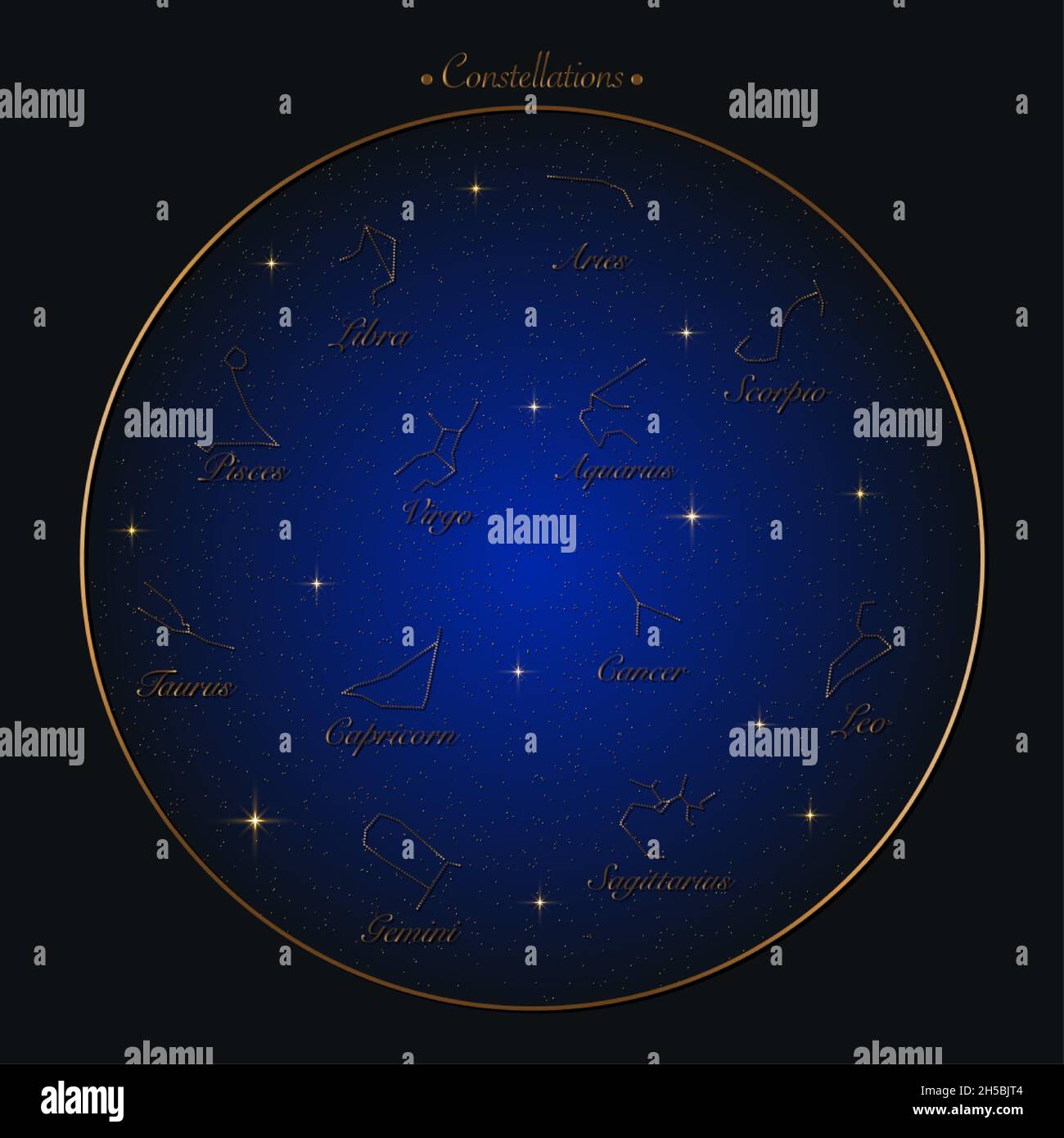Zodiac constellations wheel hi-res stock photography and images - Alamy