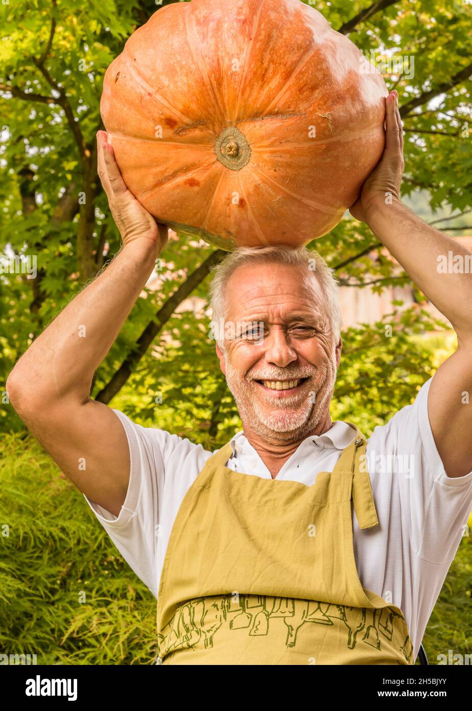 Pumpkin harvest person garden hi-res stock photography and images - Alamy