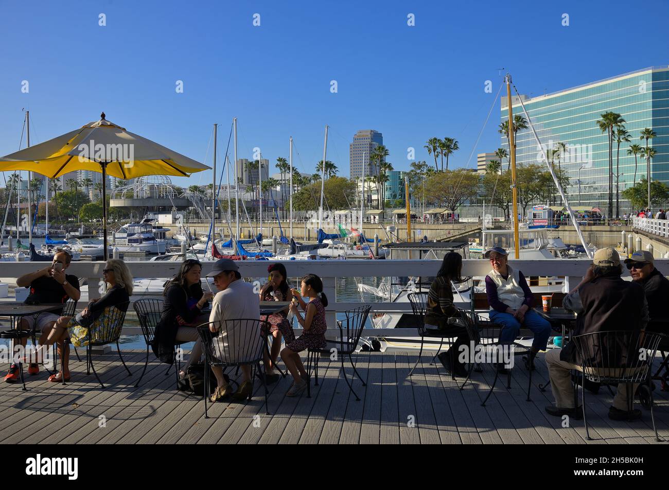 A sunny spring afternoon at the Shoreline Village, Long Beach CA Stock ...