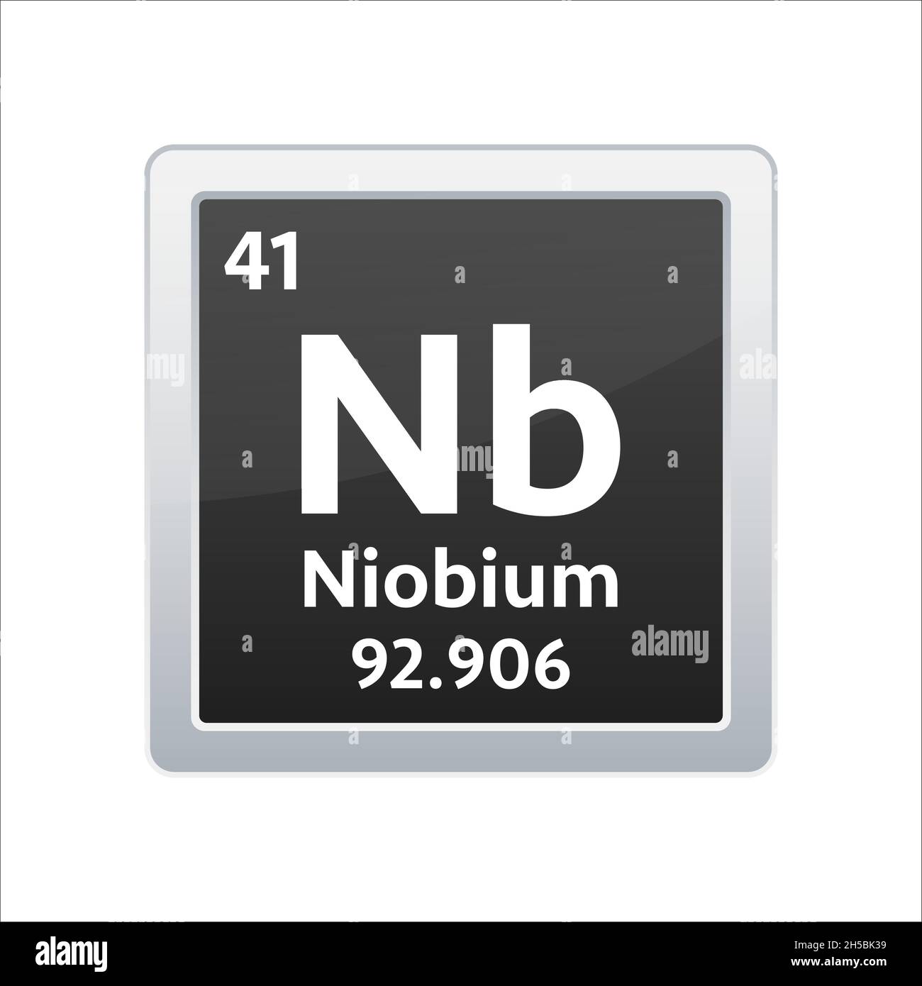 Niobium symbol. Chemical element of the periodic table. Vector stock ...