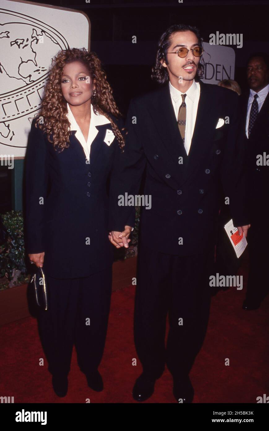 Janet Jackson and Rene Elizondo at the 51st Annual Golden Globe Awards ...