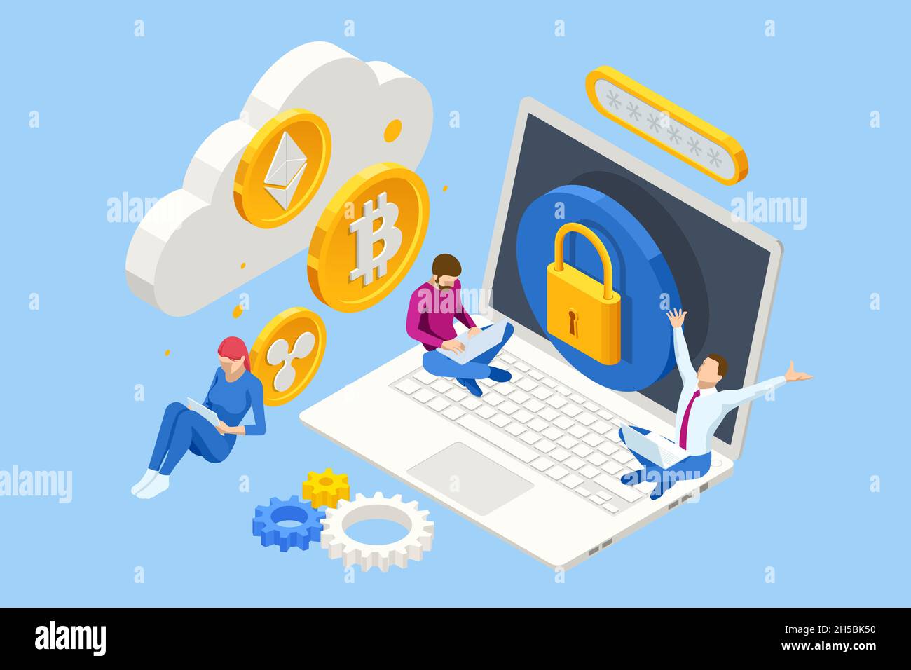Isometric invest in digital money, increase income, profit. Digital ... Isometric invest in digital money, increase income, profit. Digital ...