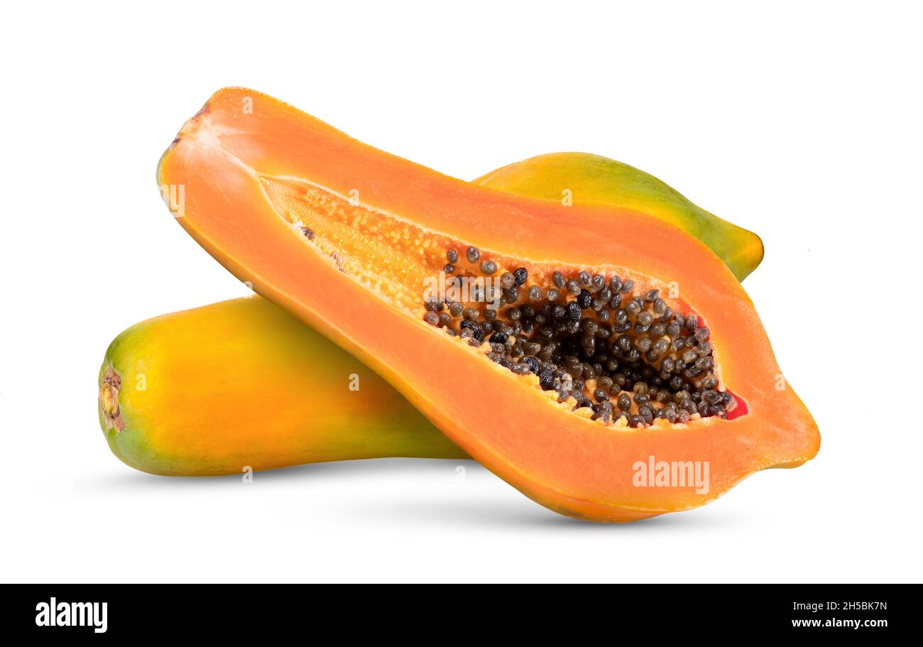 papaya isolated on white background Stock Photo - Alamy