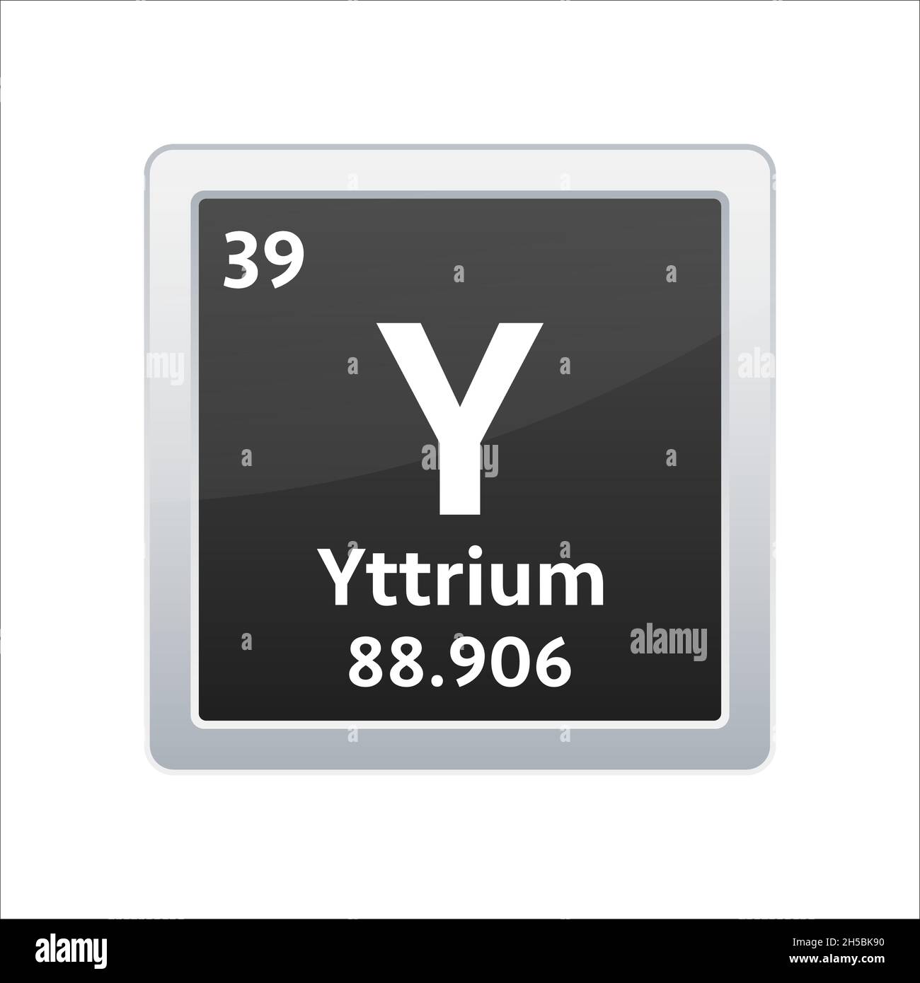Yttrium symbol. Chemical element of the periodic table. Vector stock ...