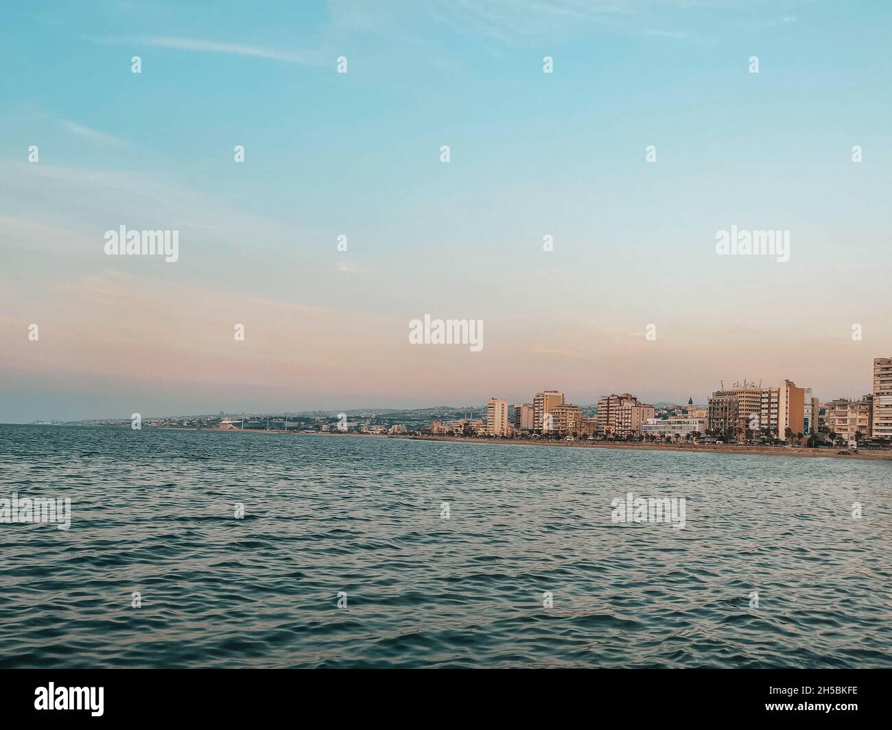Sidon sea at sunset. The city of Sidon in Lebanon. Sidon Sea Castle ...