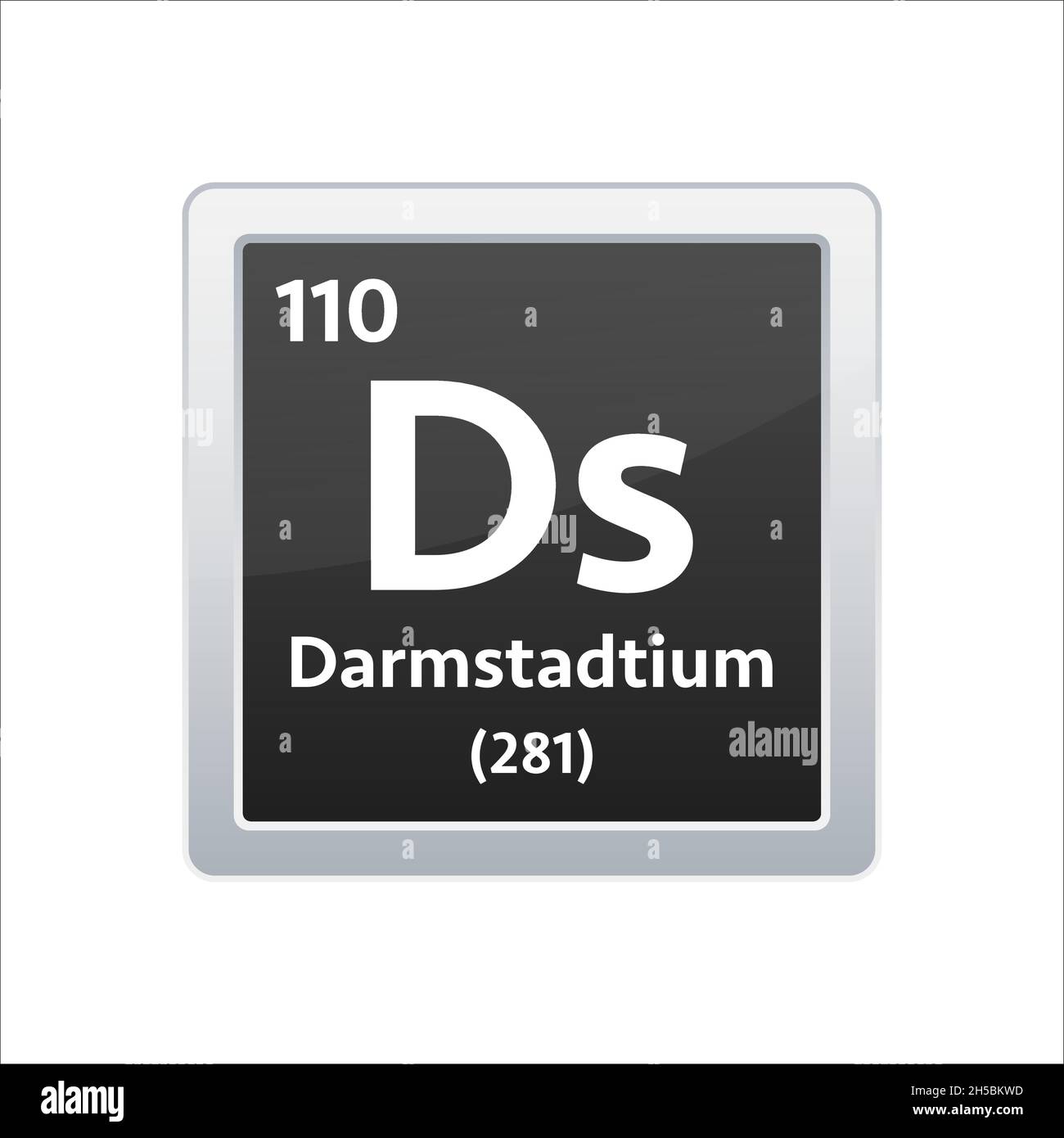 Darmstadtium symbol. Chemical element of the periodic table. Vector ...
