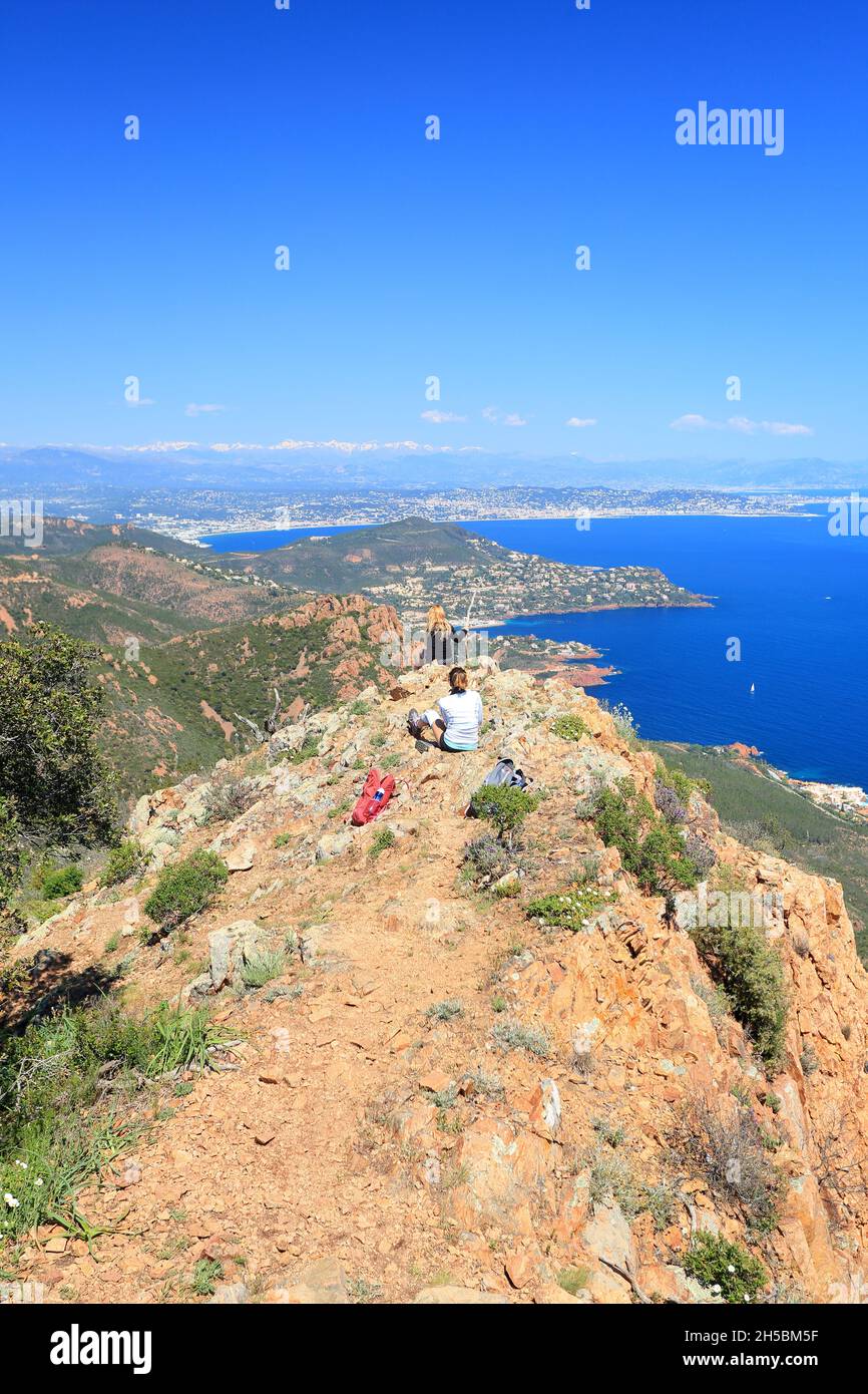 Sommet du Pic du cap Roux, Paysage de l'Esterel, Var, 83, Cote d'Azur ...