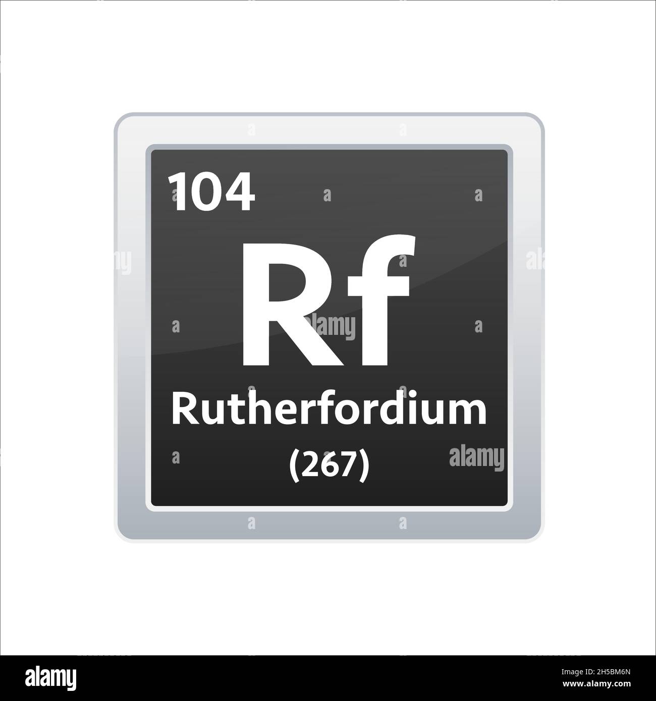 Rutherfordium symbol. Chemical element of the periodic table. Vector ...