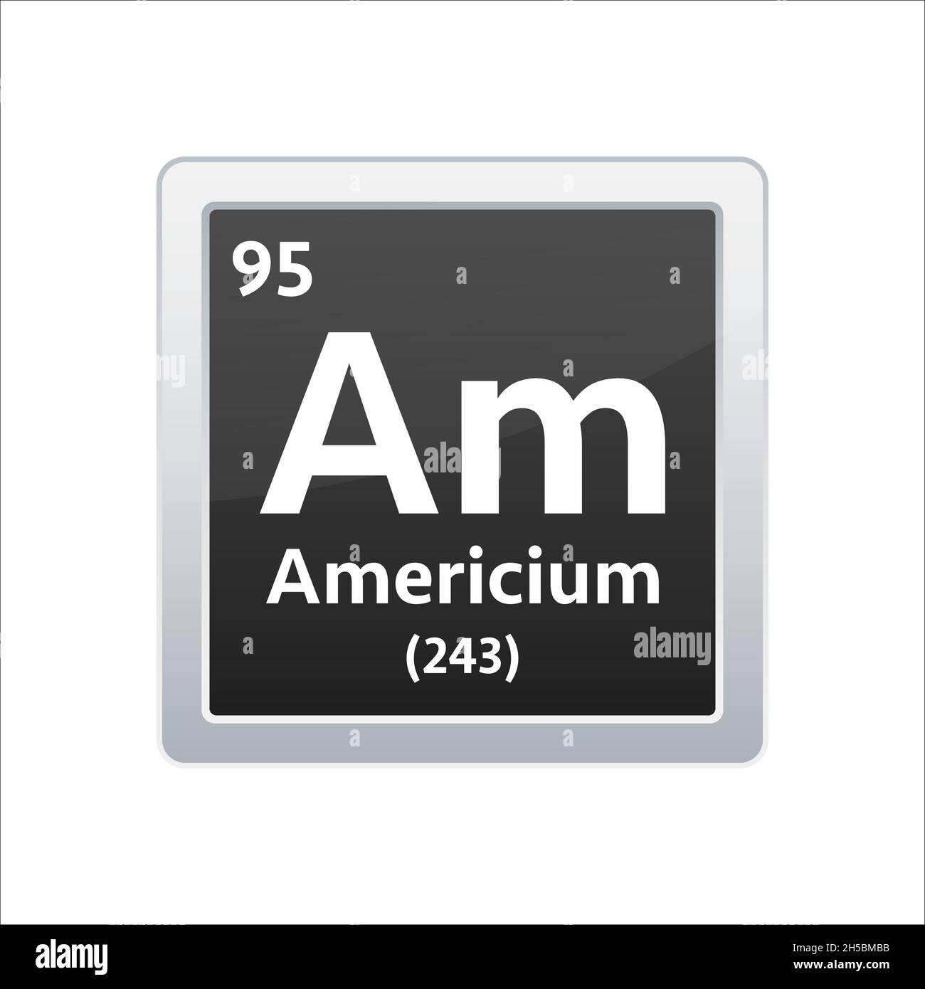 Americium symbol. Chemical element of the periodic table. Vector stock ...