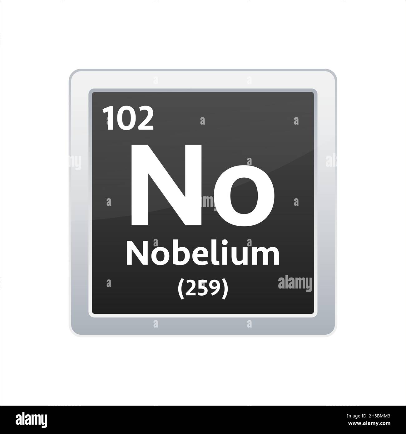 Nobelium symbol. Chemical element of the periodic table. Vector stock ...