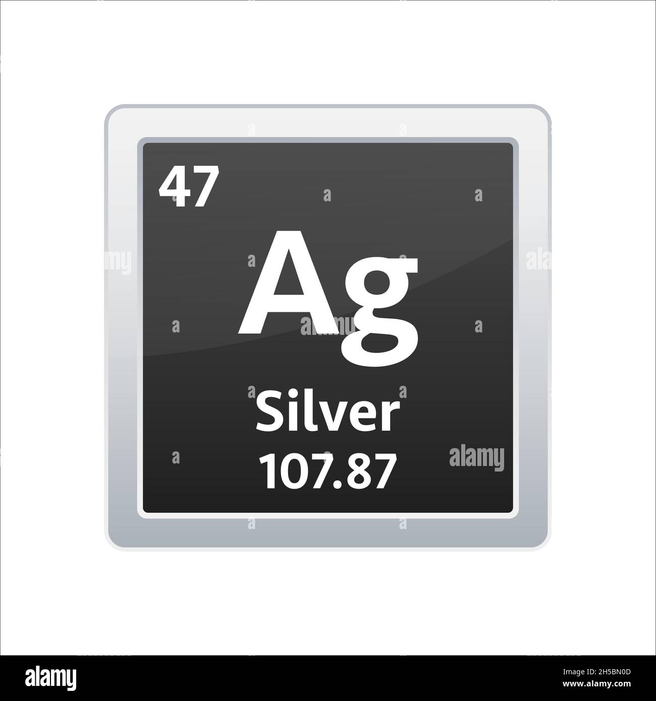 Silver symbol. Chemical element of the periodic table. Vector stock ...