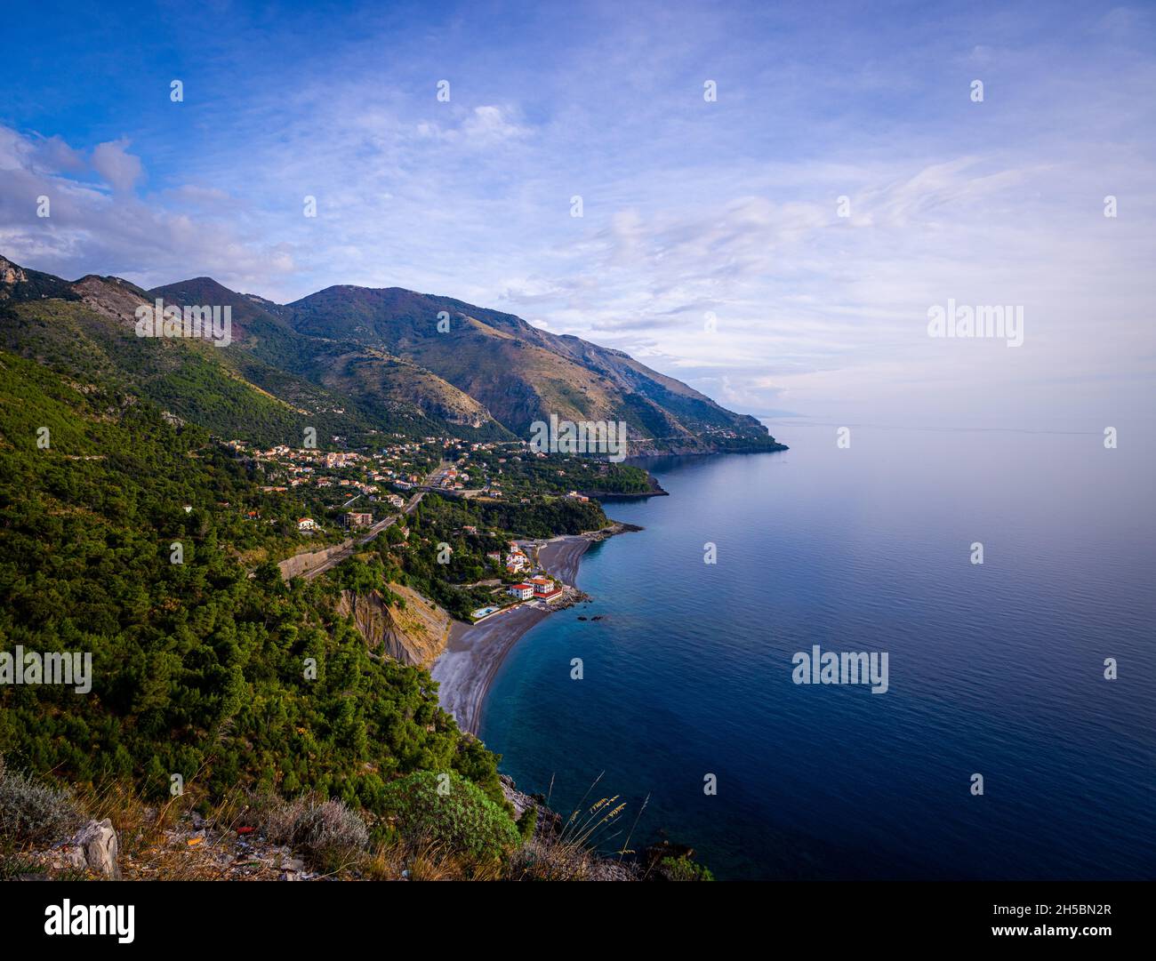 Beautiful Italian west coast in the bay of Sapri in Italy Stock Photo ...