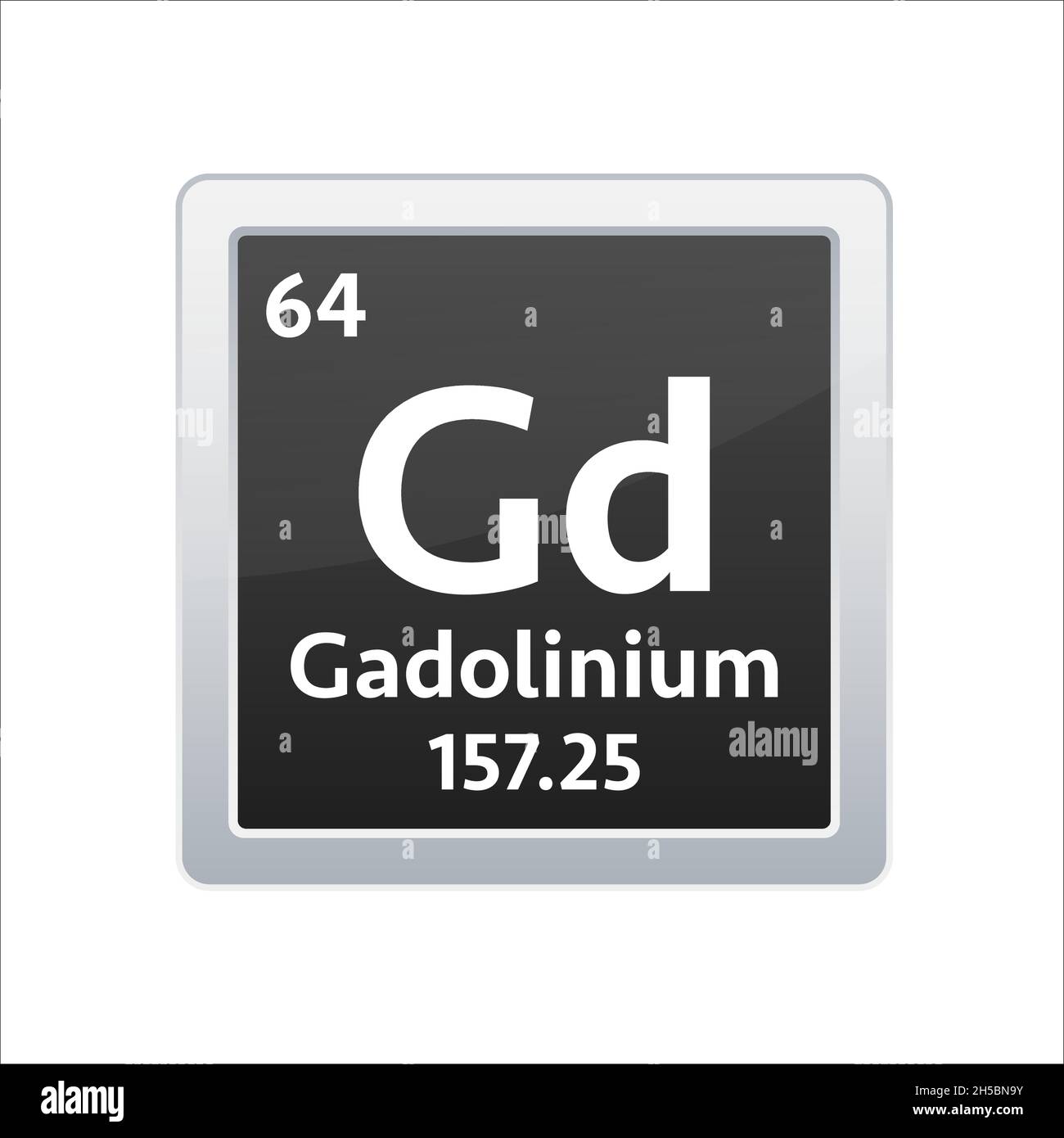 Gadolinium symbol. Chemical element of the periodic table. Vector stock ...