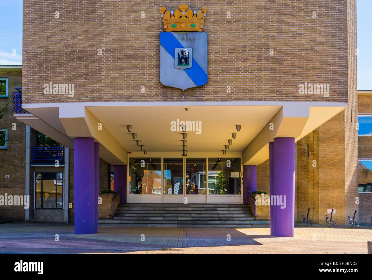 The city hall entrance of Oostburg with logo, Oostburg, zeeland, The ...