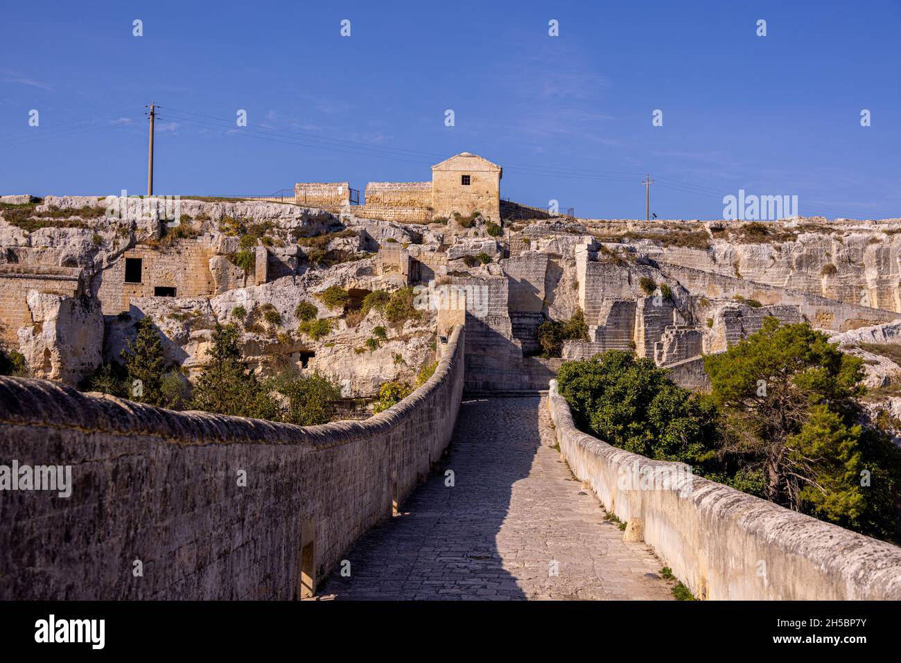 The historic village of Gravina in Puglia with its famous aqueduct ...