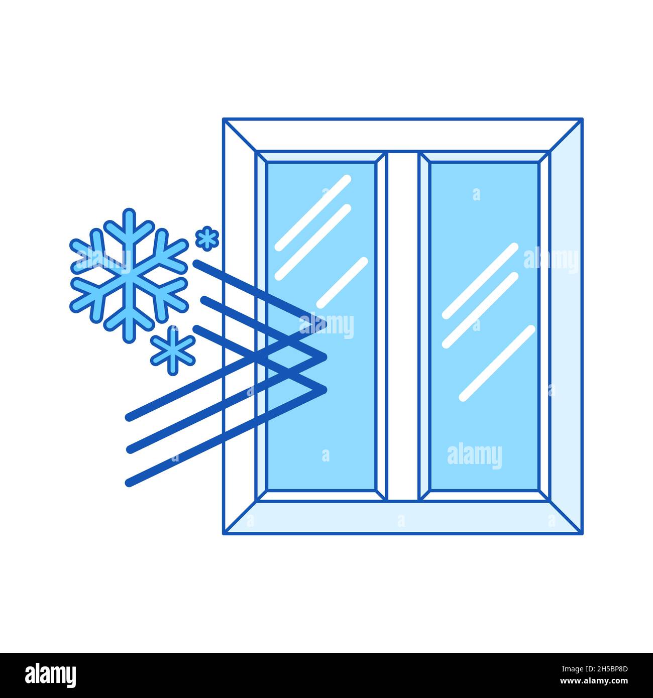 Cold protection with double glazed window. PVC plastic profile ...