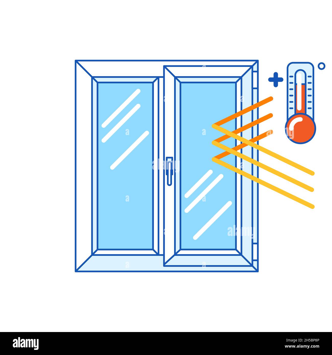 Keeping warm temperature inside house with double glazed window. PVC ...