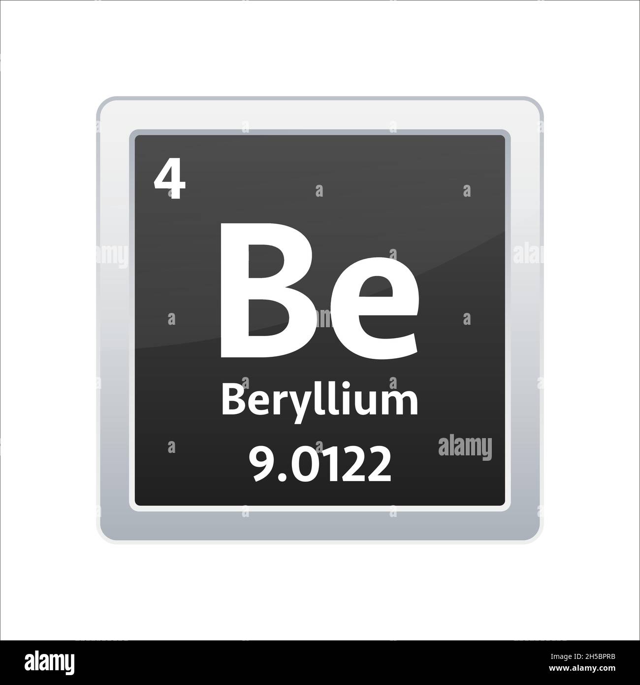 Beryllium symbol. Chemical element of the periodic table. Vector stock ...